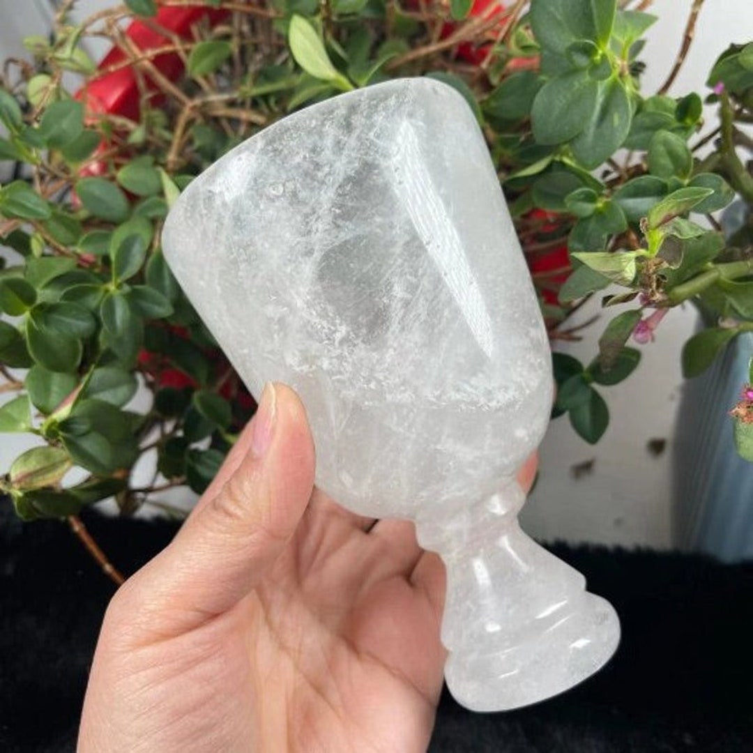 Clear Quartz Wine Glass, Jewelrylous Clear Quartz Crystal Glass ...