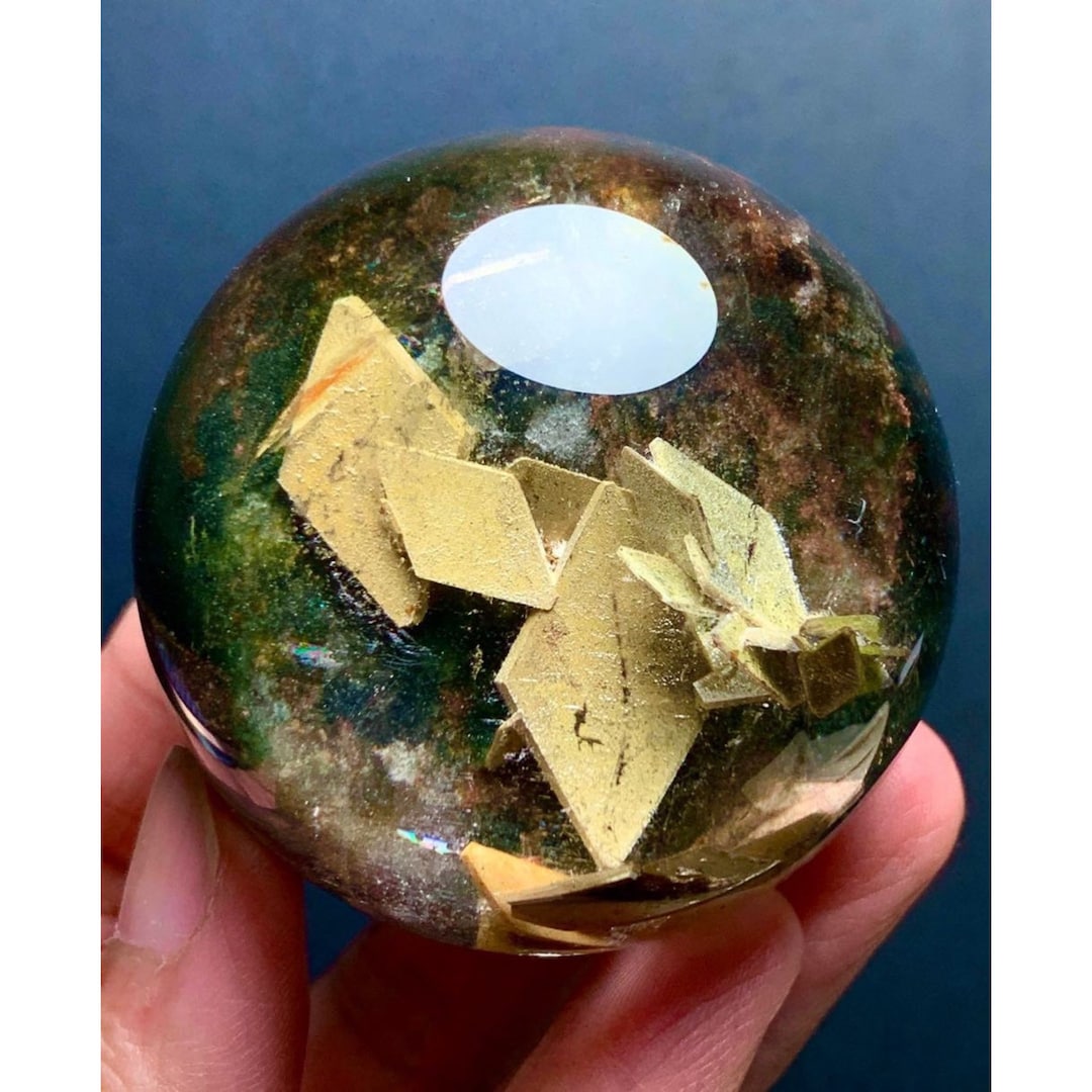 51mm Rare Gemmy Garden Quartz With Yellow Mica Sphene Sphere - Etsy UK