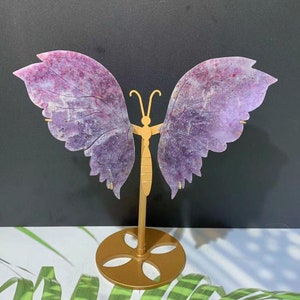 Galaxy Unicorn Stone Monarch Butterfly Wings Carving, Pegmatite Stone ...