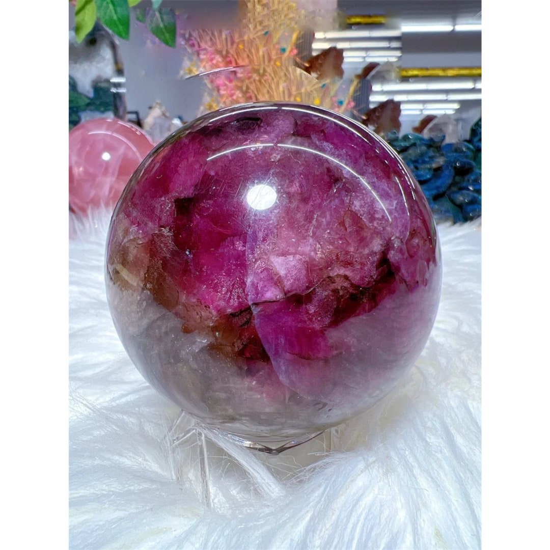 Sparkly Large Violet Fluorite Sphere With Dendritic Rainbows ...