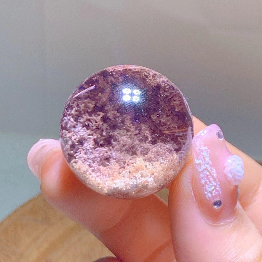 Rare Phantom Garden Quartz Sphere, Jewelrylous Lodolite Quartz Sphere ...