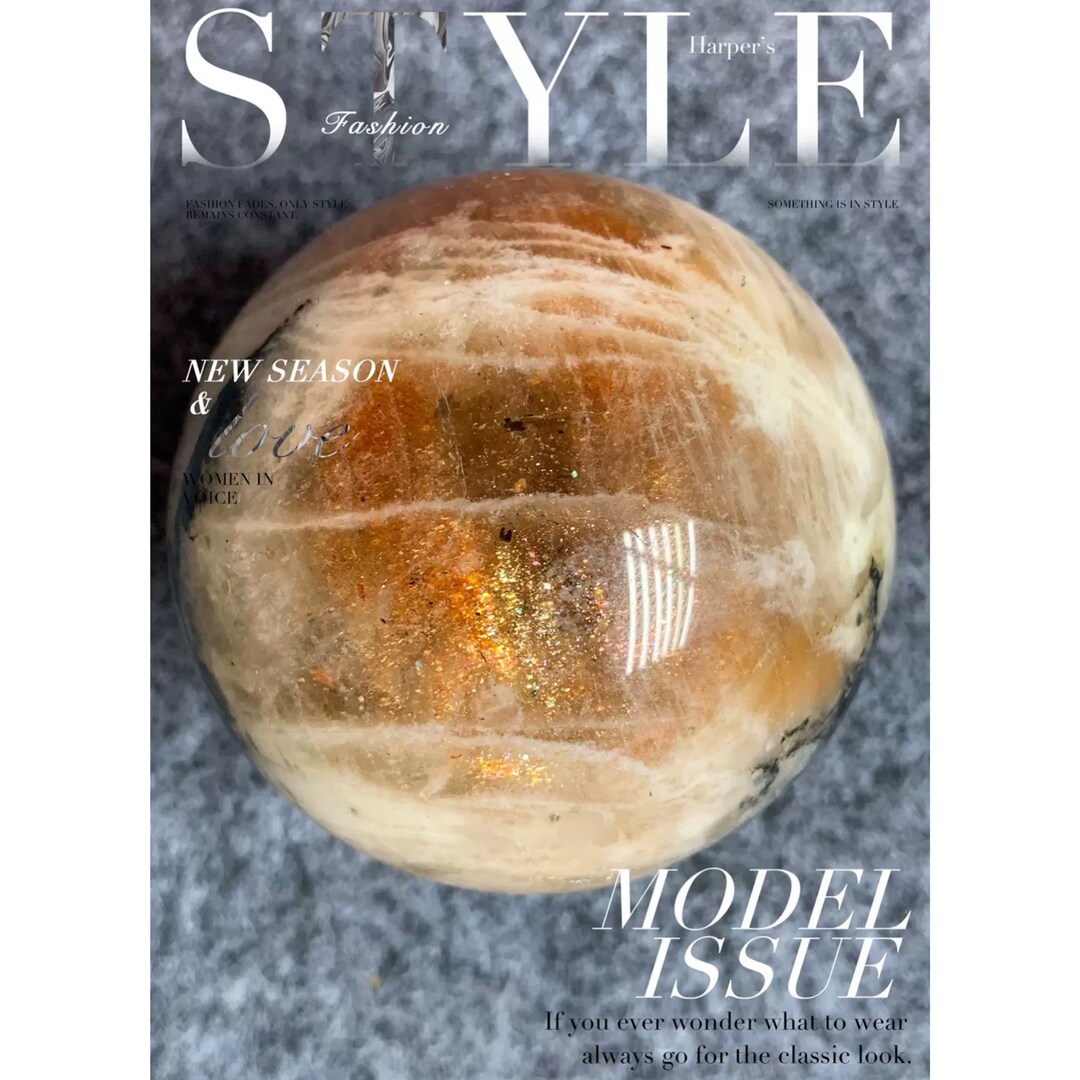 63mm Rare Flashy White Moonstone With Arusha Sunstone and Tourmaline ...