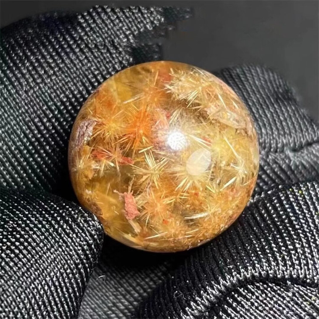 15mm Rare Titanium Rutilated in Quartz Sphere, Jewelrylous Golden ...
