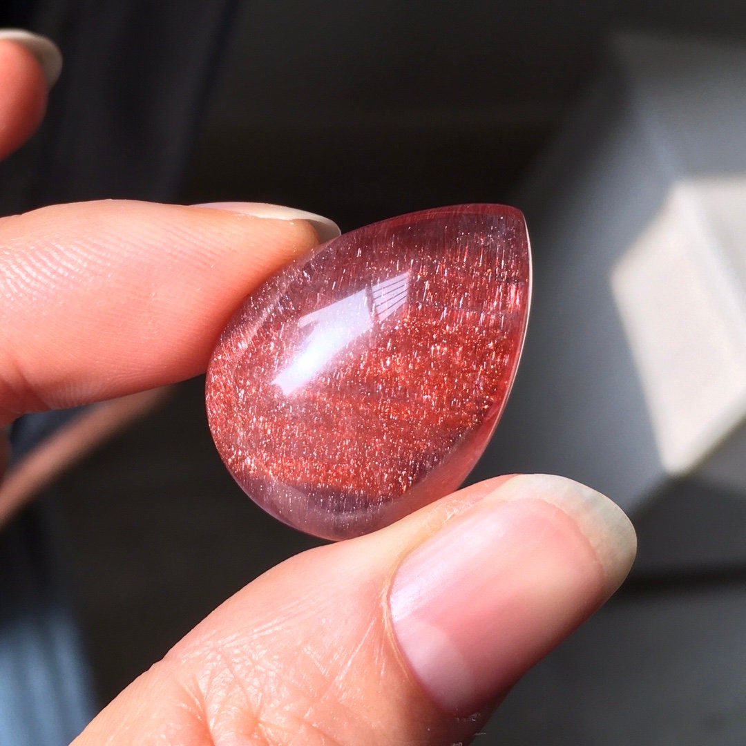 Rare Red Lepidocrocite Super Seven Water Drop Pendant, Jewelrylous Gold ...