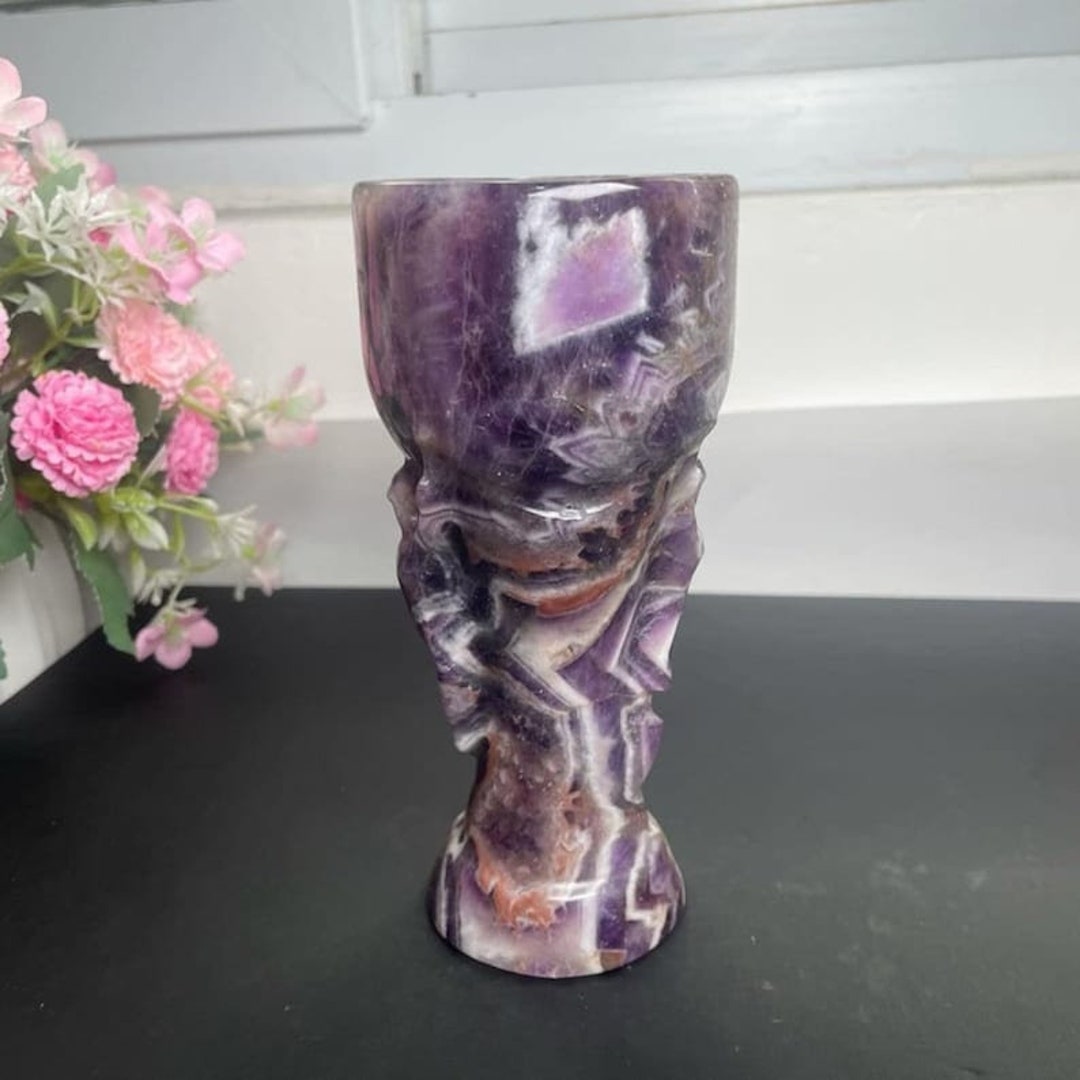 Rare Dream Amethyst Wine Glass, Jewelrylous Mystic Amethyst Stone ...