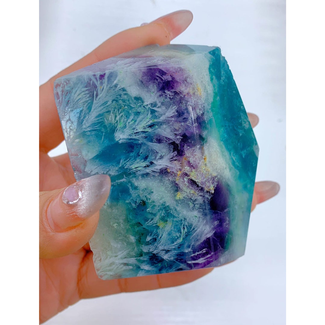 Pretty Snowflake Fluorite Freeform, Jewelrylous Feather Fluorite ...
