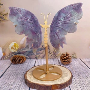 Galaxy Unicorn Stone Monarch Butterfly Wings Carving, Pegmatite Stone ...