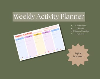 Day Care Planning Sheets, EYFS Plan Activity Plans, Childminder Forms ...