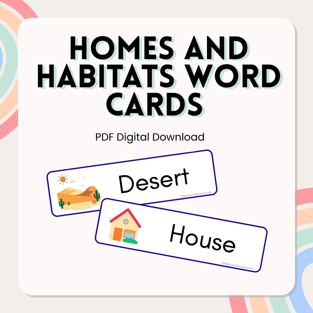Homes & Habitats Word Cards | Early Years Vocabulary Cards | EYFS ...