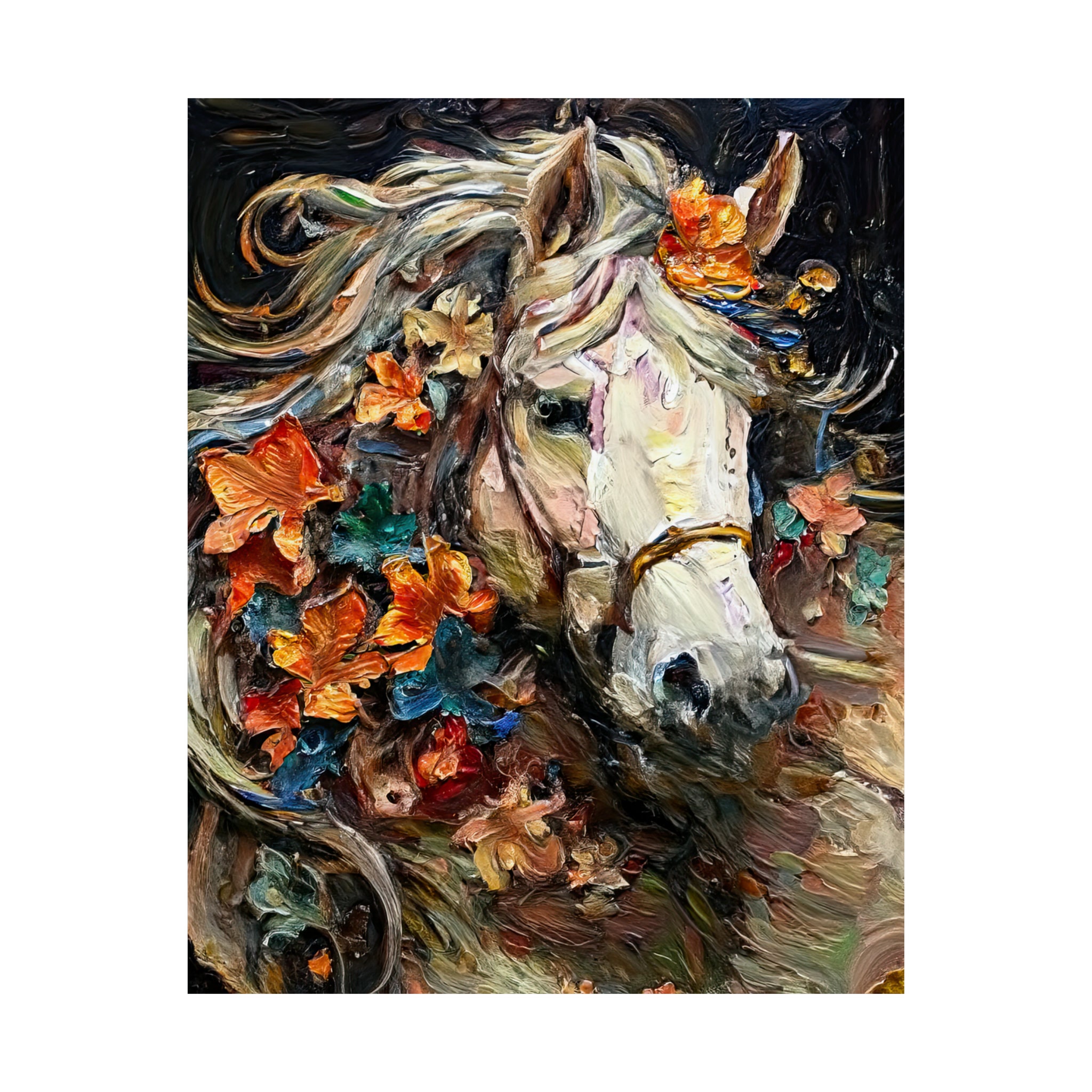 16 X 20 Boho Horse Art Matte Vertical Poster, Beautiful Boho Wild Horse ...