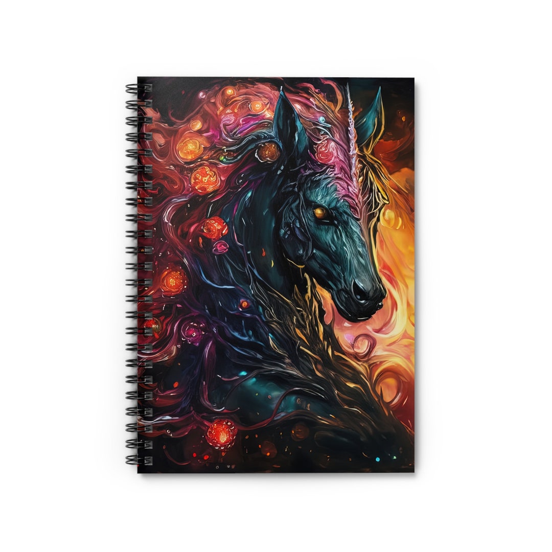 Magical Dragon Art Spiral Notebook Ruled Line Mystical - Etsy