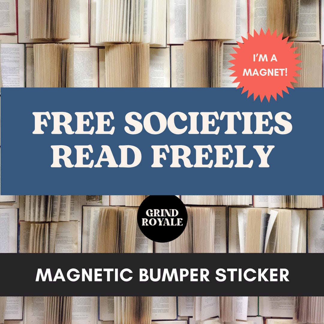 Read Banned Books Bumper Sticker, Funny Car Magnet, Bumper Sticker ...