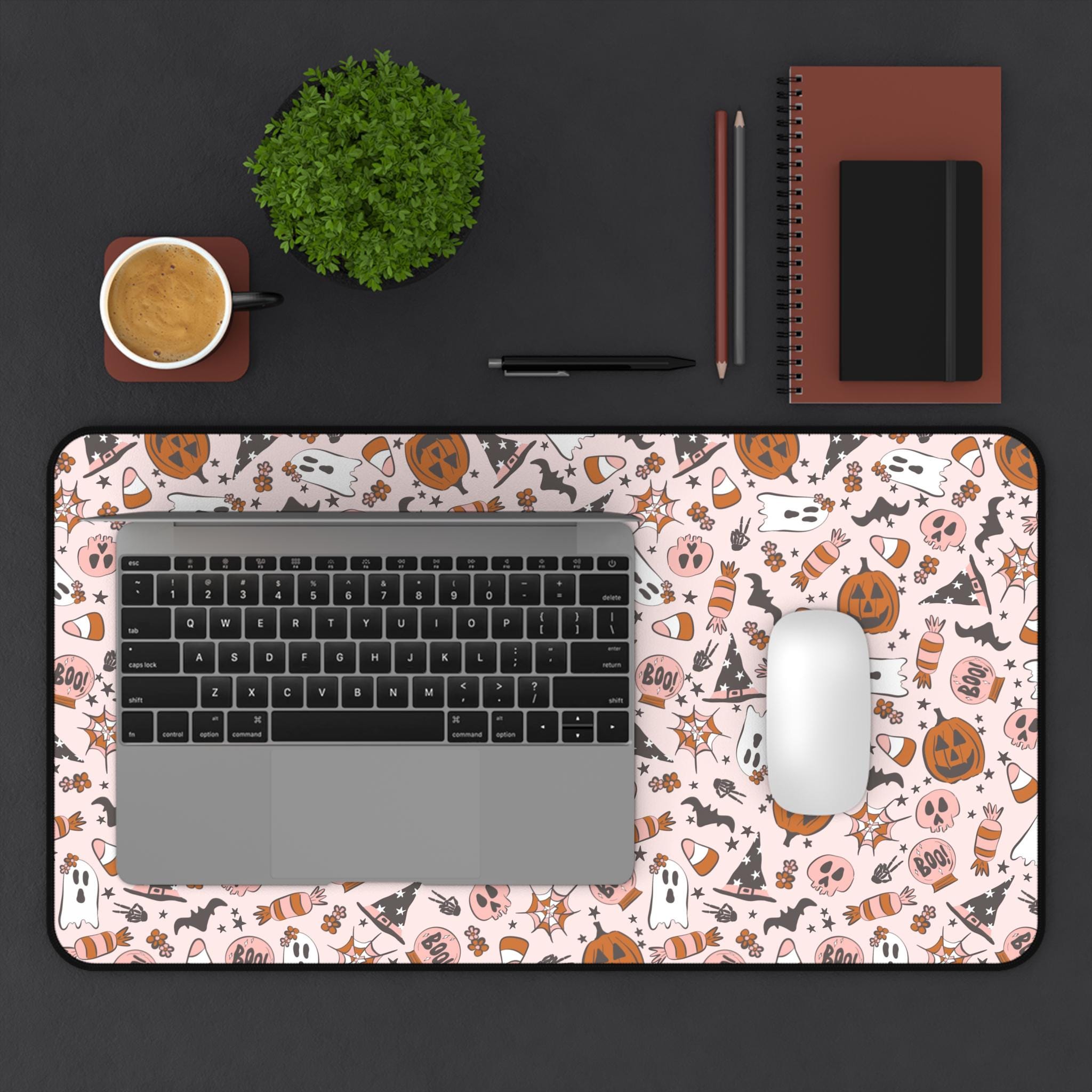 Cute Pink Halloween Desk Mat, Cute Pink Desk Mat, Gamer Desk Mat ...