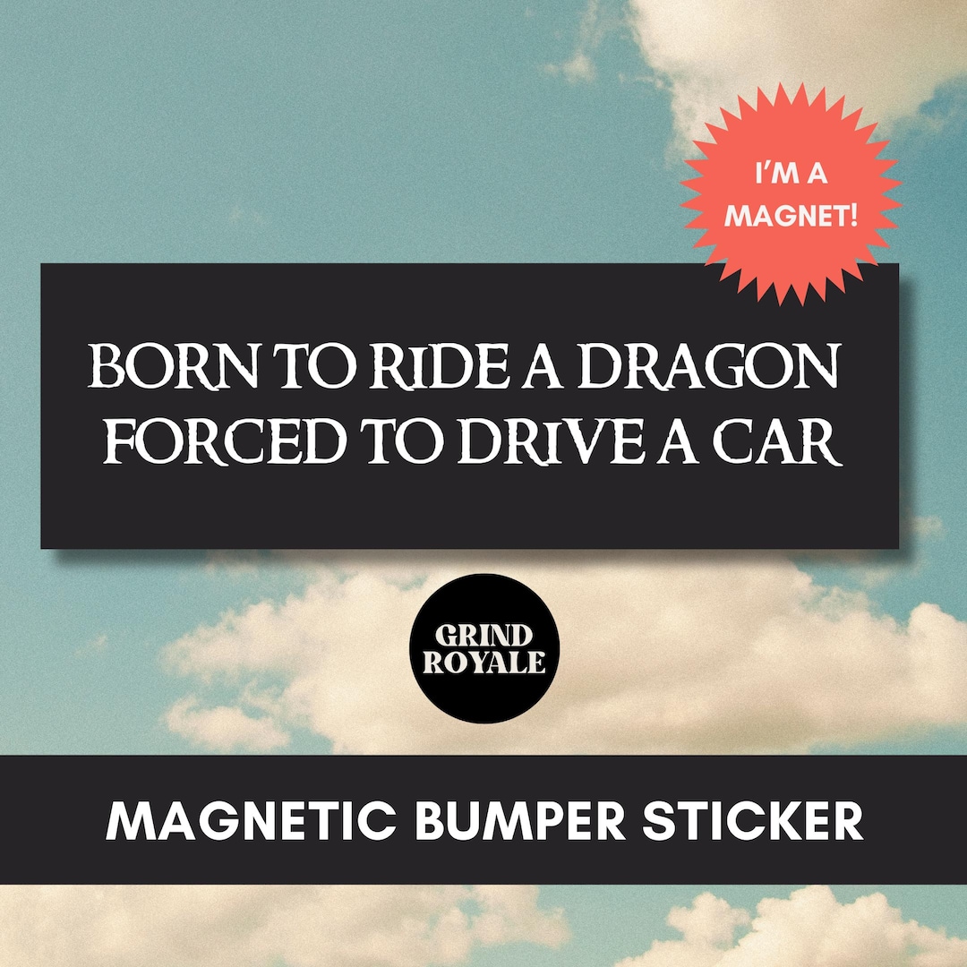 Dragon Rider Bumper Sticker, Car Magnet Funny, Funny Bumper Sticker ...
