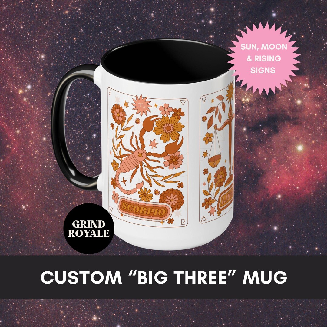 Custom BIG THREE Astrology Signs Mug, Custom Sun Moon and Rising Sign ...