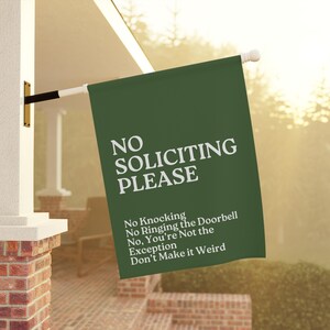 No Soliciting Garden Flag, Funny Garden Flag, Unwelcome Sign ...