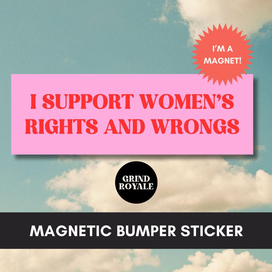 Feminist Women's Rights Bumper Sticker, Bumper Sticker Magnet, Cool ...