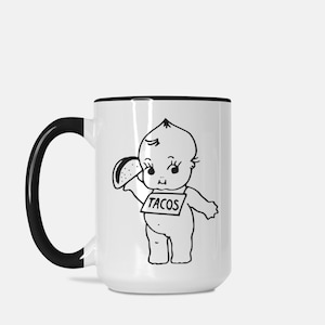 Kewpie Tacos Mug, Kewpie Doll, Cute Funny Mug, Foodie Mug, Foodie Gift ...
