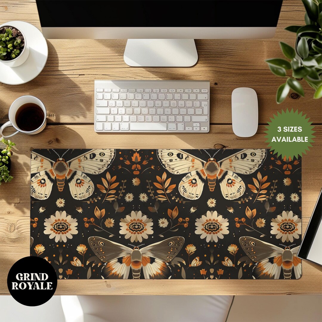 Moth Desk Mat, Whimsygoth Desk Mat, Gamer Desk Mat, Gaming Desk Mat ...