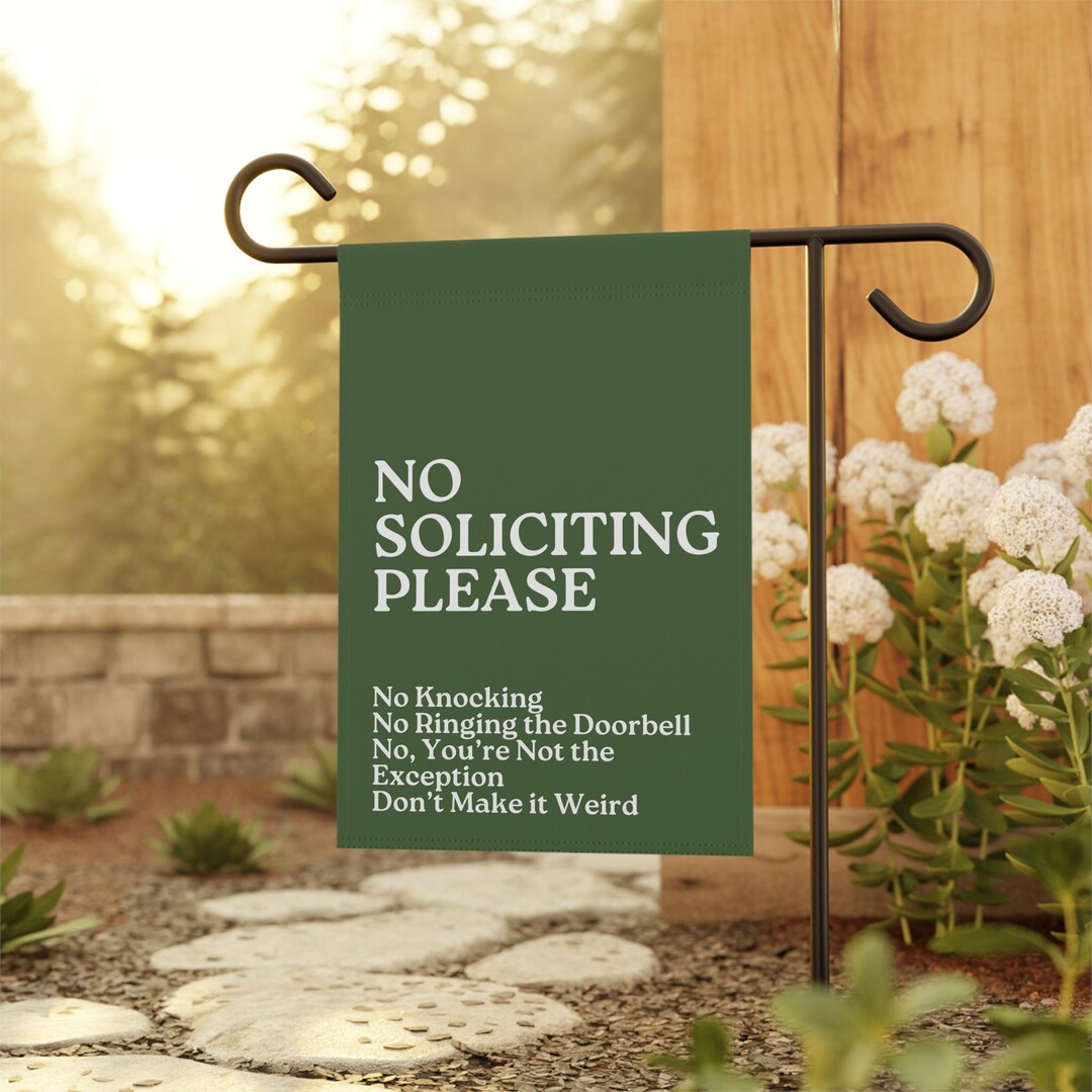 No Soliciting Garden Flag, Funny Garden Flag, Unwelcome Sign ...