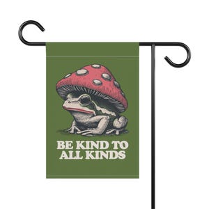 Be Kind Frog Garden Flag, Fall Garden Flag, Frog Garden Flag, Home ...