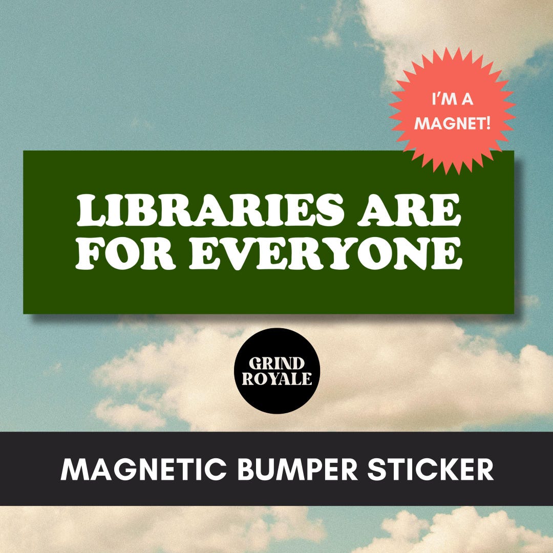 Library Bumper Sticker, Funny Car Magnet, Bumper Sticker, Gifts for ...