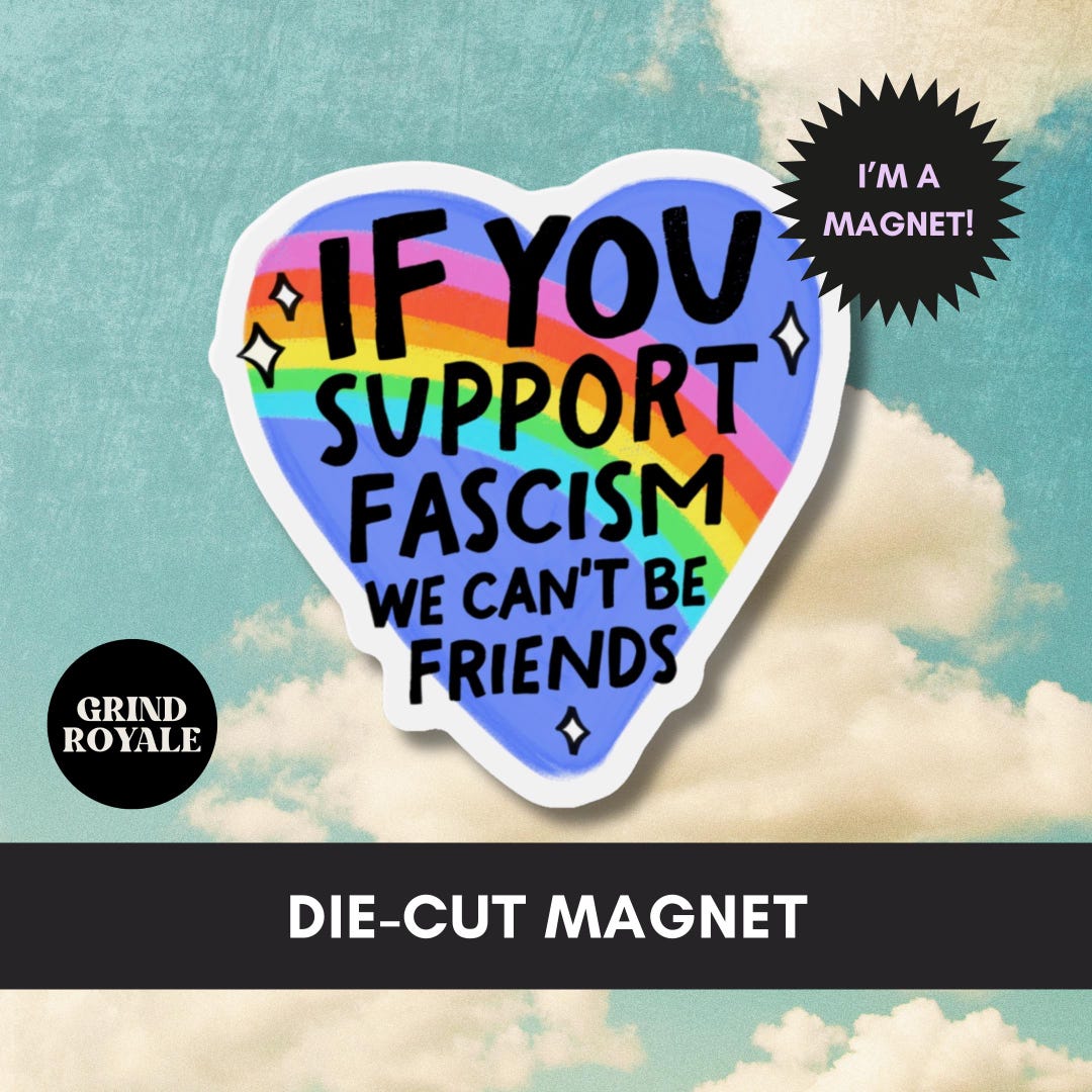Anti Fascism Die Cut Magnet, Anti MAGA Magnet, Anti Trump Magnet ...