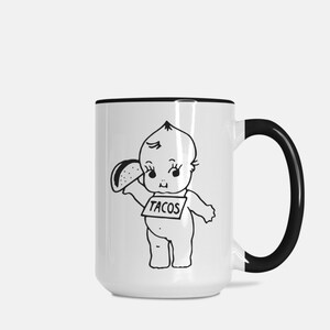 Kewpie Tacos Mug, Kewpie Doll, Cute Funny Mug, Foodie Mug, Foodie Gift ...