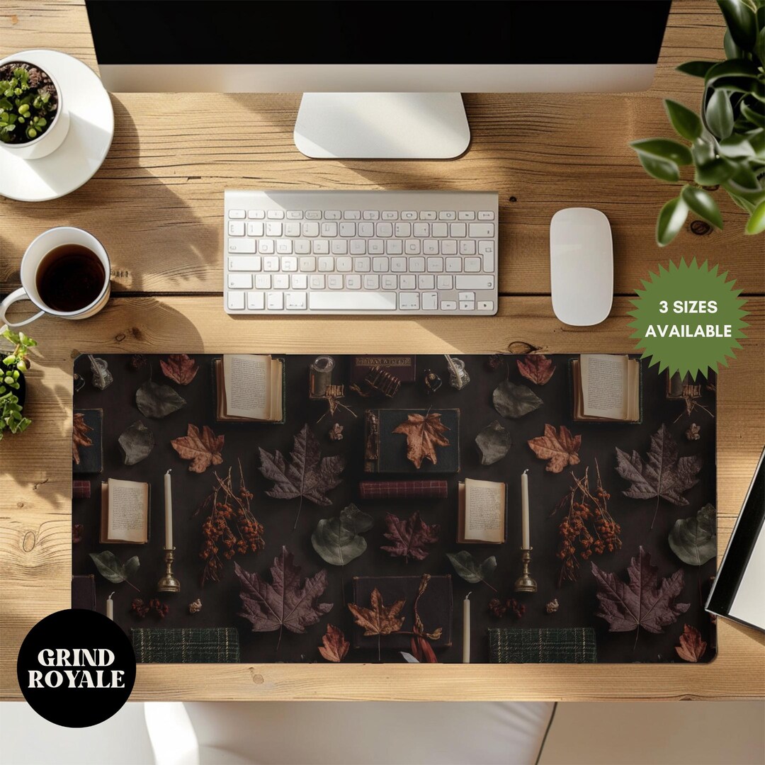 Dark Academia Desk Mat, Bookish Desk Mat, Reader Desk Mat, Gaming Desk ...