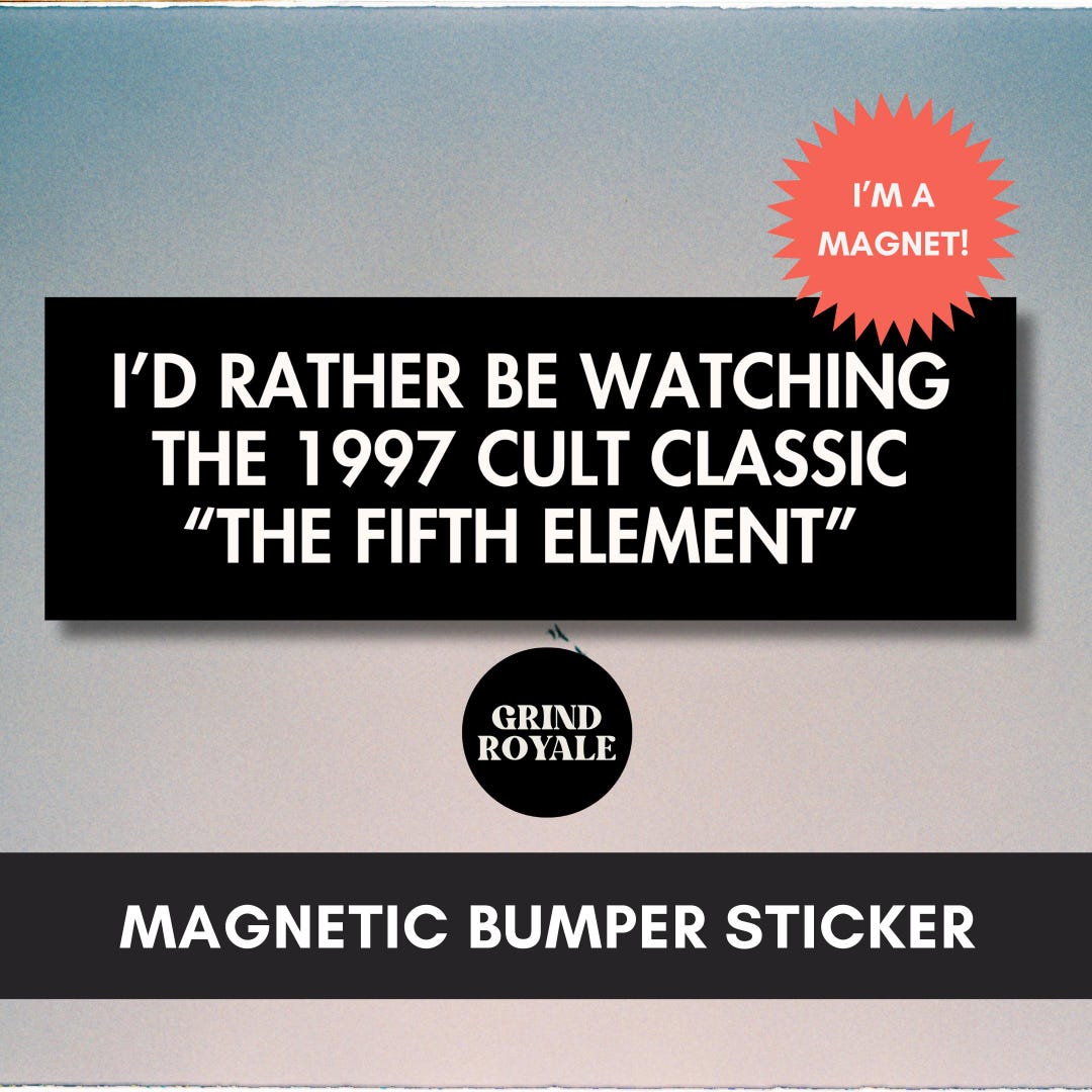 Fifth Element Bumper Sticker, Car Magnet Funny, Car Bumper Sticker ...