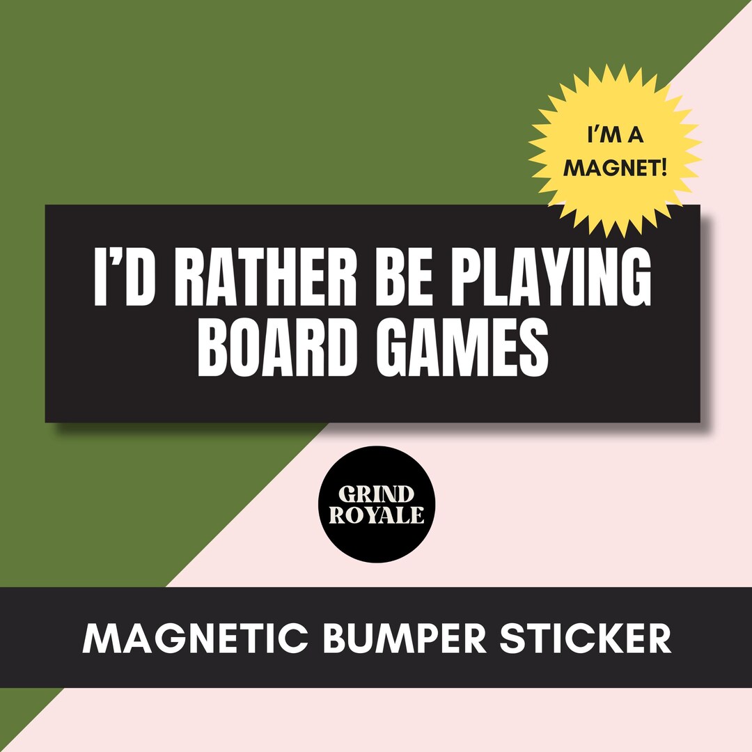 Board Game Bumper Car Magnet, Board Game Gifts, Funny Bumper Sticker ...