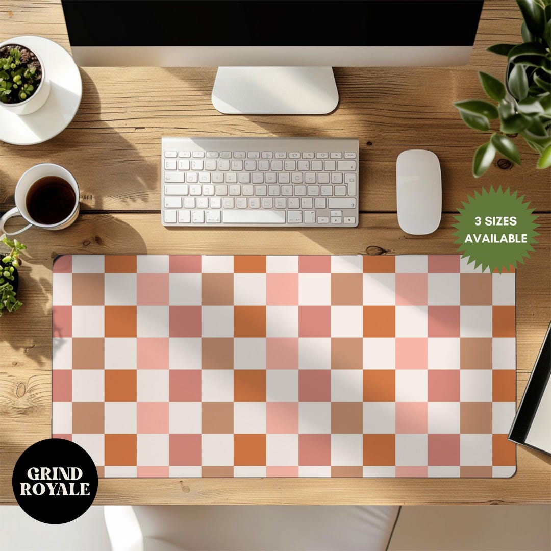 Checkered Aesthetic Desk Pad , Computer Retro Style Large Mouse Pad ...