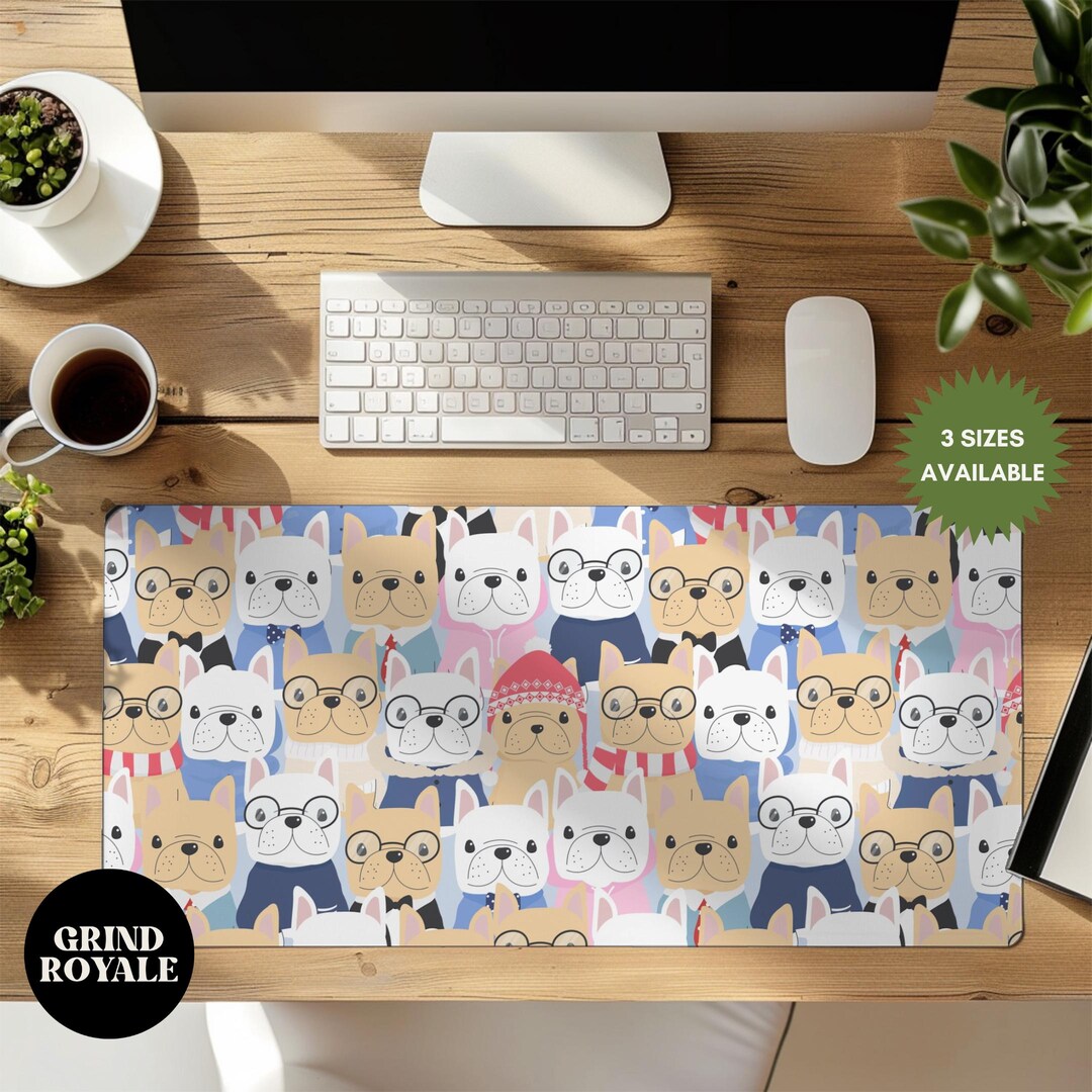 Frenchie Funny Dog Desk Mat, Dog Desk Mat, Gamer Desk Mat, Gaming Desk ...
