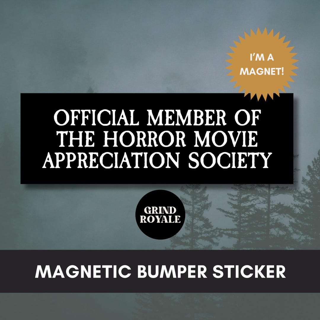 Horror Movie Bumper Car Sticker, Car Magnet Funny, Car Bumper Sticker ...