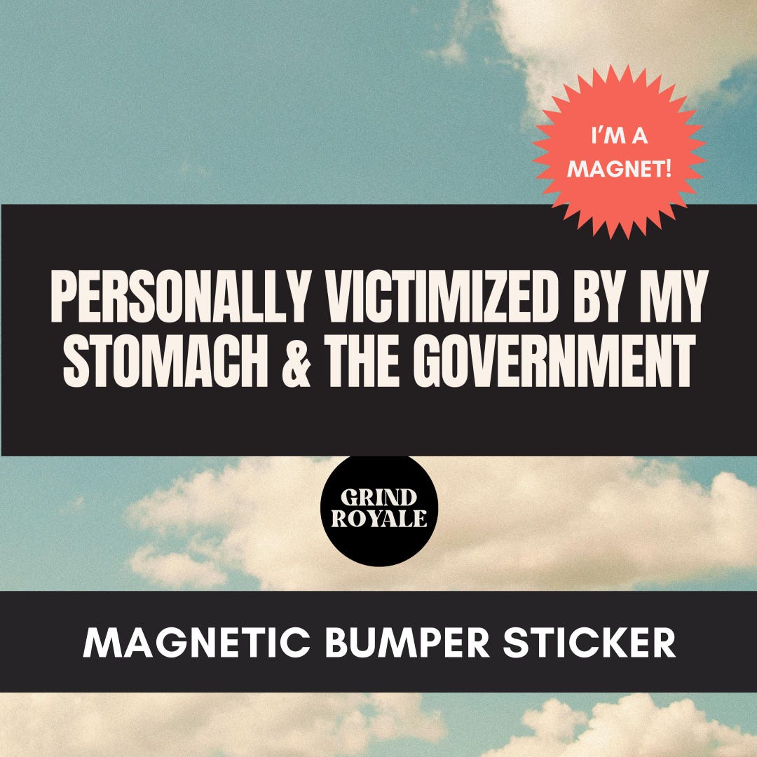 Funny Stomach Ache Sticker, Unhinged Stickers, Political Sticker, Funny ...