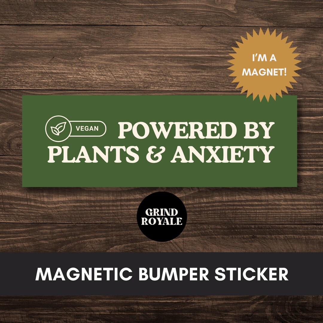 Funny Vegan Bumper Magnet, Funny Car Magnet, Cool Bumper Sticker ...