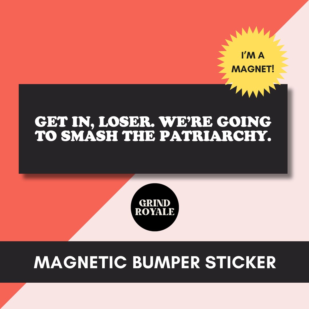 Feminist Bumper Car Magnet, Car Sticker Funny, Car Bumper Sticker ...