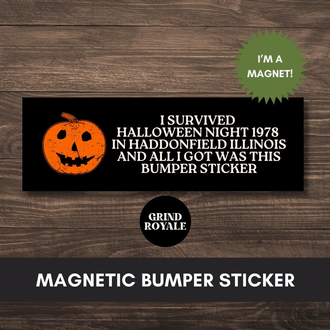 Horror Movie Bumper Car Sticker, Car Magnet Funny, Car Bumper Sticker ...