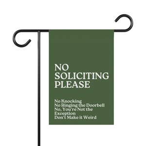 No Soliciting Garden Flag, Funny Garden Flag, Unwelcome Sign ...
