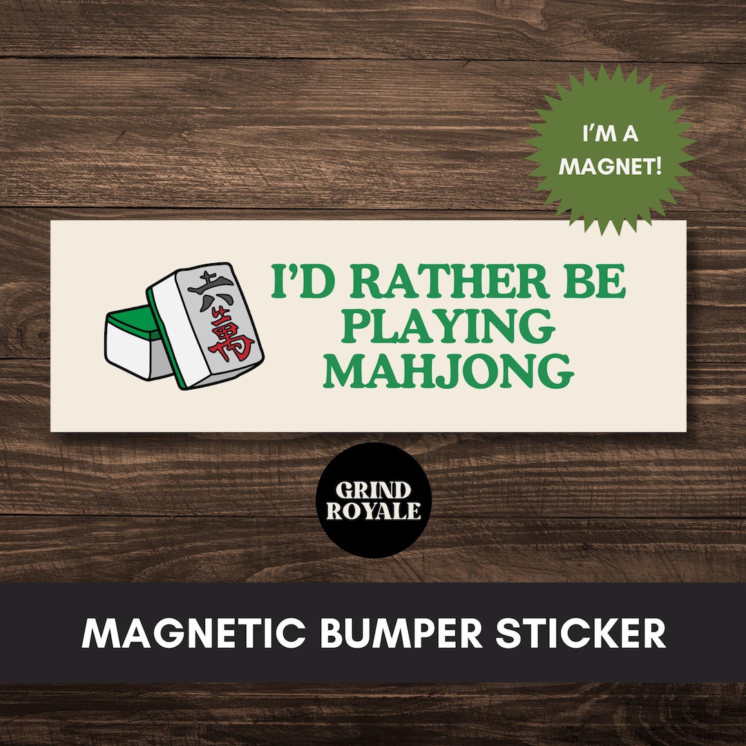 Mahjong Bumper Car Magnet, Board Game Gifts, Funny Bumper Sticker ...