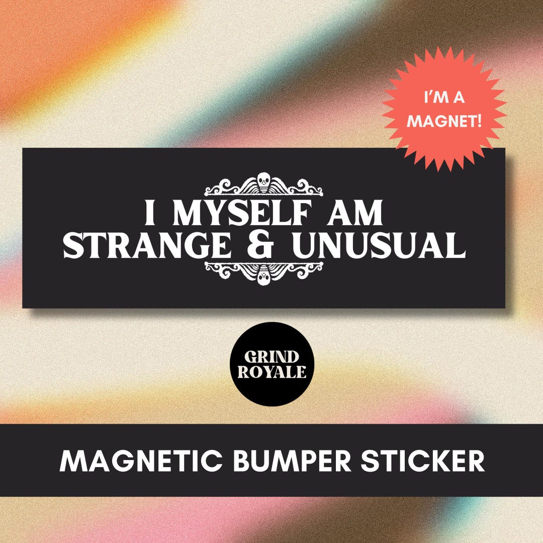 Strange & Unusual Goth Bumper Car Magnet,funny Bumper Sticker Magnet ...