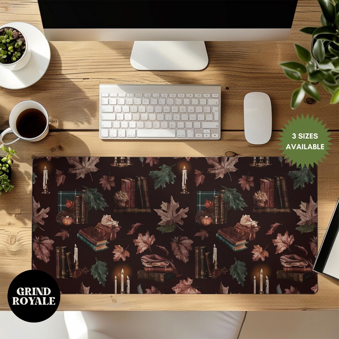 Dark Academia Desk Mat, Bookish Desk Mat, Reader Desk Mat, Gaming Desk ...