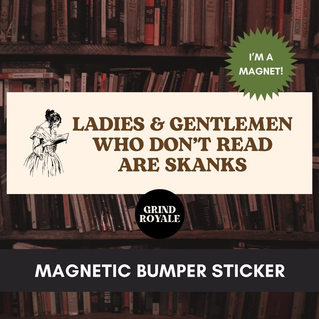 Reader Bumper Sticker, Funny Car Magnet, Bumper Sticker, Gifts for ...