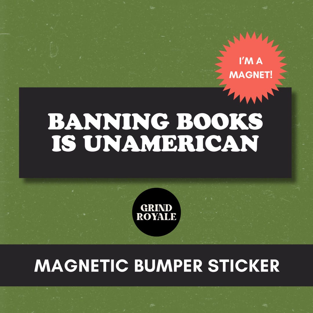 Banned Books Bumper Sticker, Funny Car Magnet, Bumper Sticker, Gifts ...