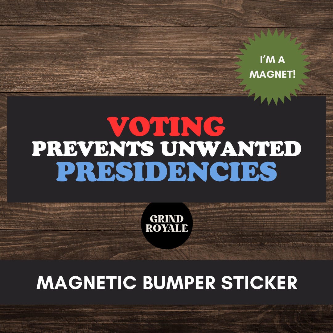 Vote Bumper Car Sticker, Funny Bumper Sticker, Democrat Sticker, Bumper ...