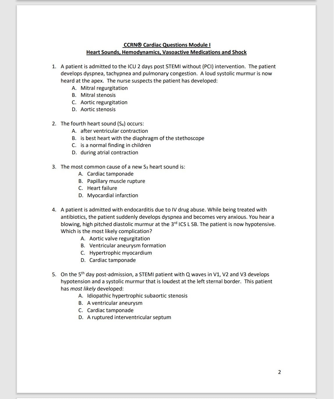 CCRN® Study Guide: 123 Practice Questions With Rationale Ebook - Etsy