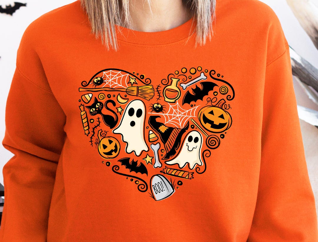 Halloween Heart PNG - Cute Halloween Lover Shirt - Kids Halloween PNG ...