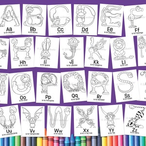 Animal Alphabet Coloring Pages - Instant Download - Educational ...