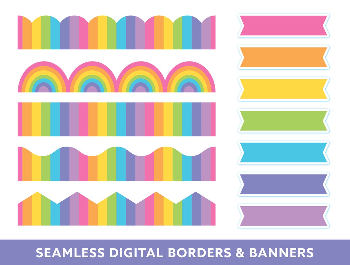 Rainbow Alphabet Number Symbol Clipart Collection - Colorful Borders ...