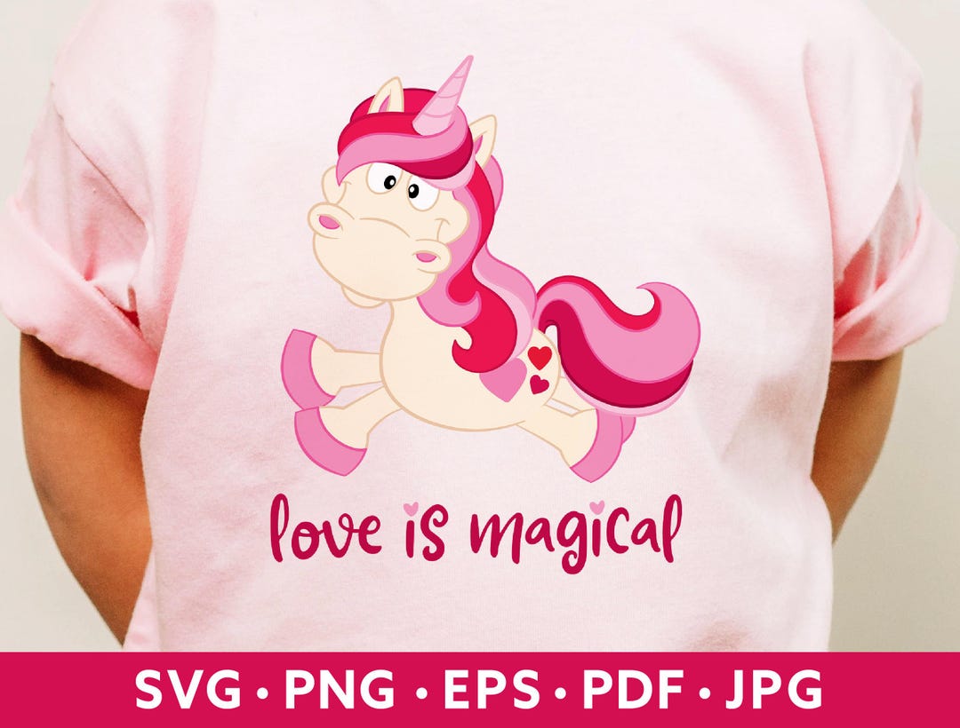Valentine Unicorn SVG Cute Magical Unicorn PNG Kid Baby Girl Valentine ...